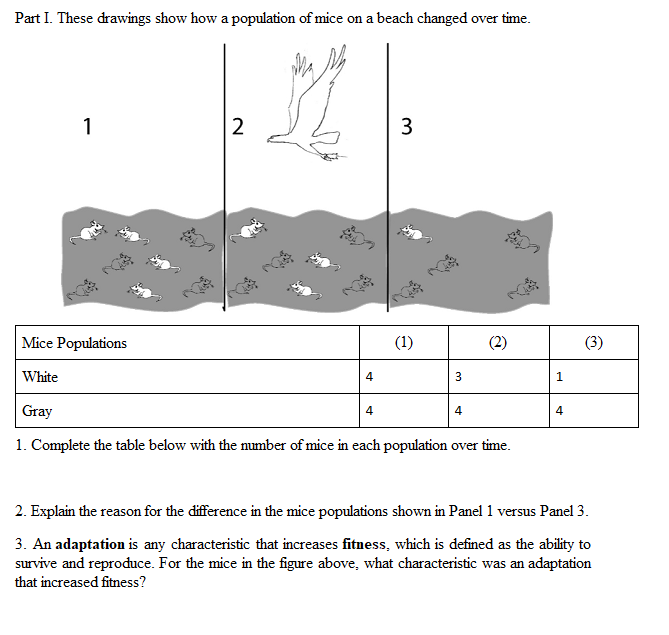 Solved Part I. These drawings show how a population of mice | Chegg.com