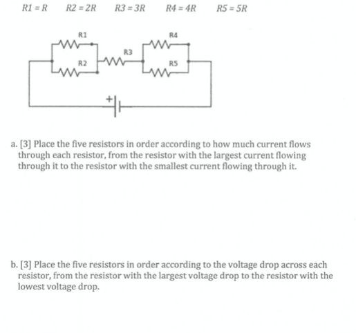 Solved R1 ER R2 = 2R R3 = 3R R4 = 4R R5 = 5R R1 RA M R5 a. | Chegg.com