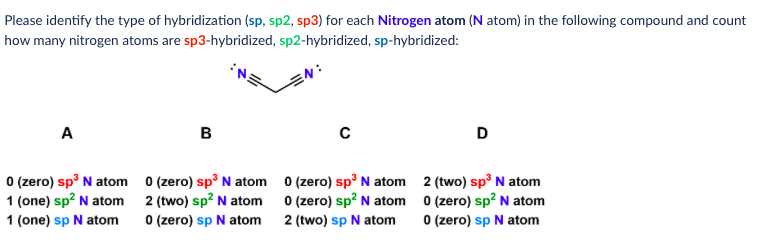 Solved Please identify the type of hybridization | Chegg.com