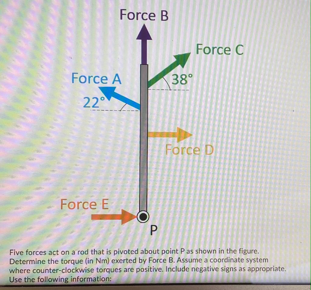 Solved Force B Force C Force A 38° 22° Force D Force E O P | Chegg.com