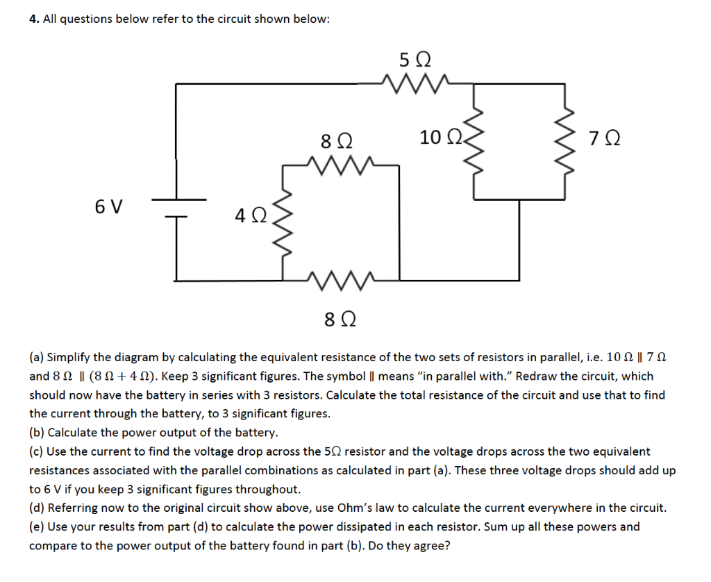 Solved 4. All questions below refer to the circuit shown | Chegg.com