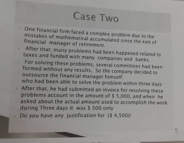 Case Two One financial firm faced a complex problem | Chegg.com