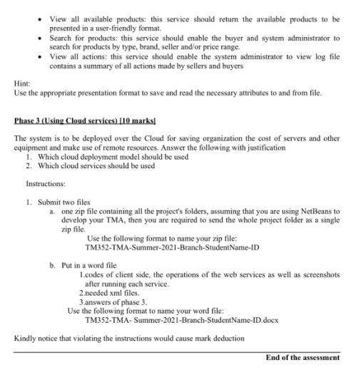 Solved Assignment description Develop a web-based project as | Chegg.com