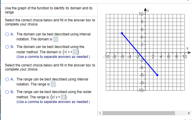 Solved Use the graph of the function to identify its domain | Chegg.com