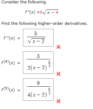 Solved Consider the following.f''(x)=6x-42Find the following | Chegg.com