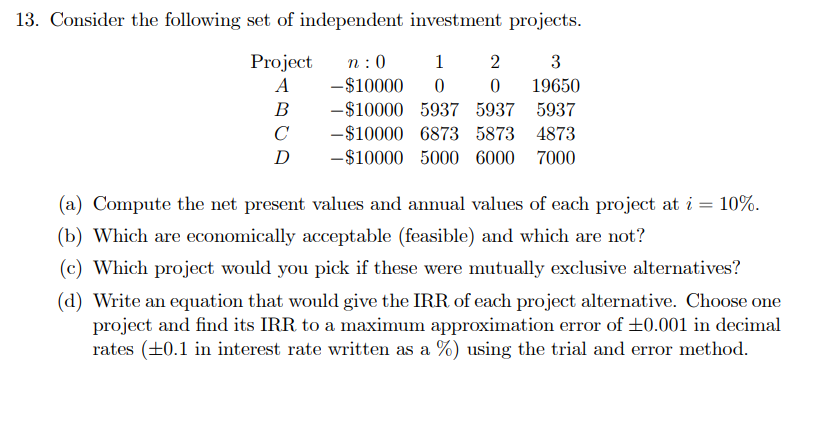 Solved 3. Consider the following set of independent | Chegg.com