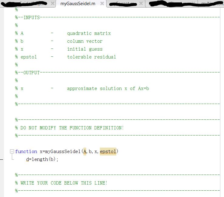 Assignment 2.1. (Gauss-Seidel method, 4 marks) In | Chegg.com