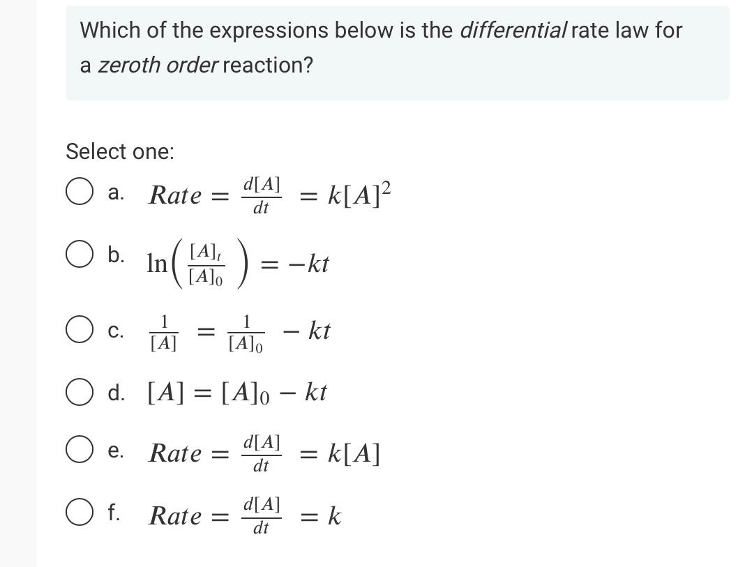 Solved Which of the expressions below is the differential | Chegg.com