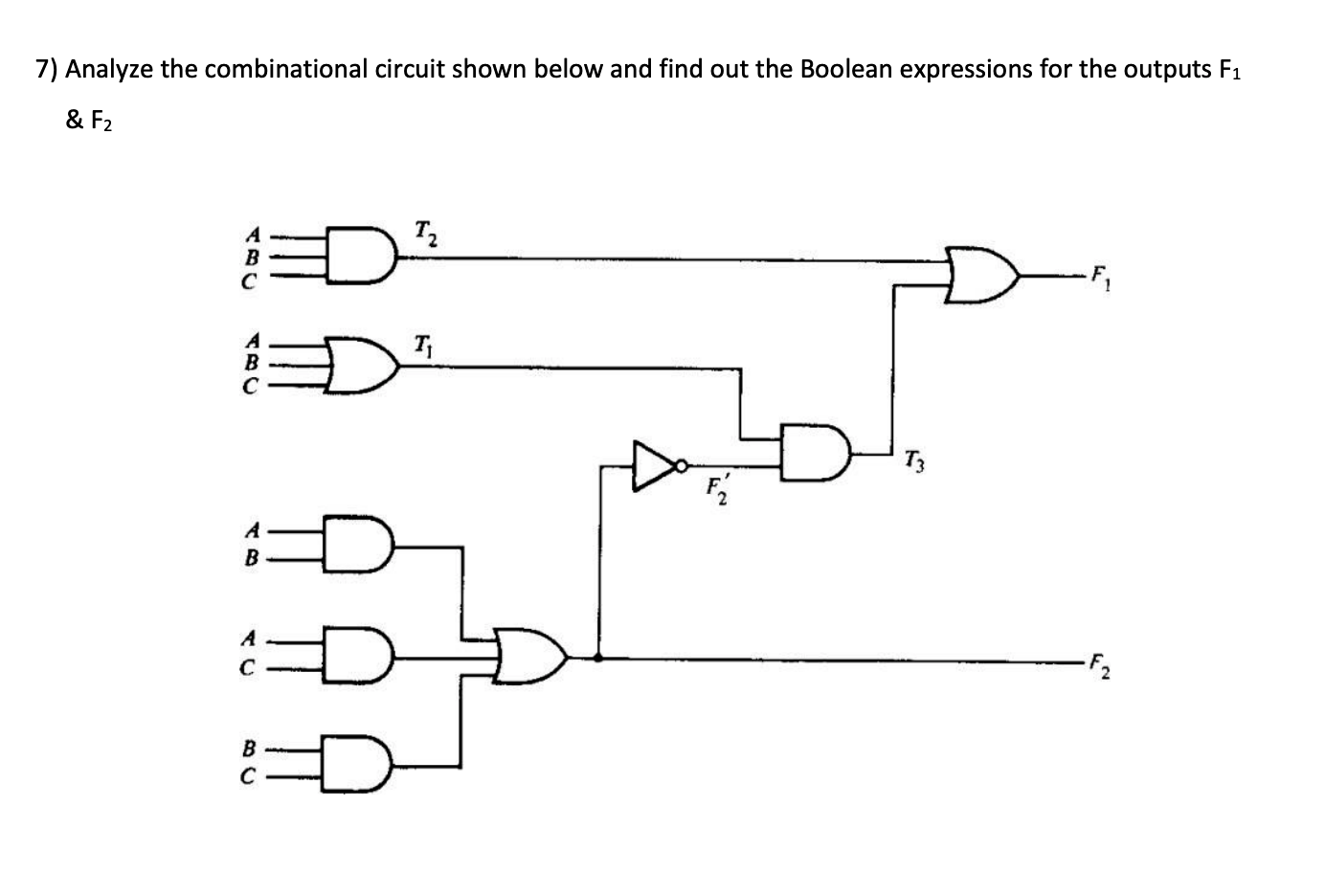 Solved 7) Analyze the combinational circuit shown below and | Chegg.com
