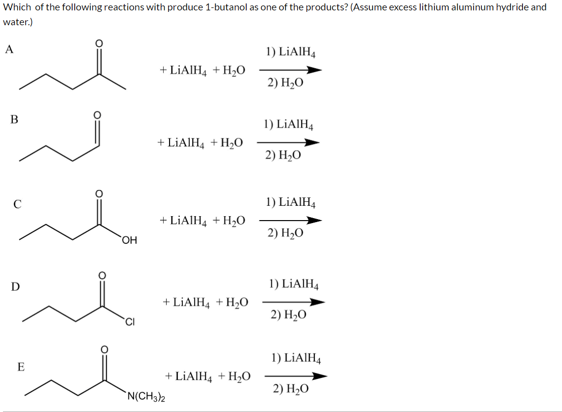 Solved Which of the following reactions with produce | Chegg.com