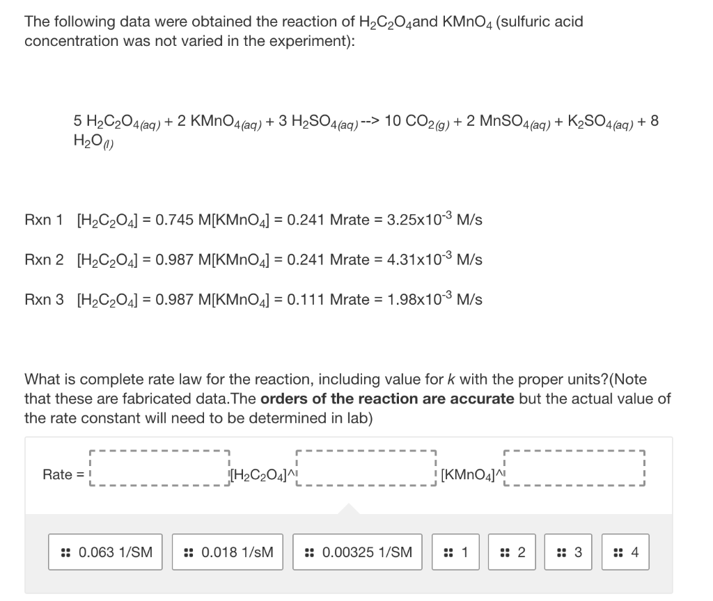 Solved The following data were obtained the reaction of | Chegg.com