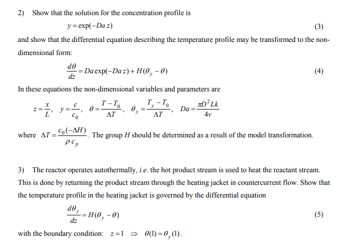 Solved 0.5e An ideal tubular reactor with countercurrent | Chegg.com