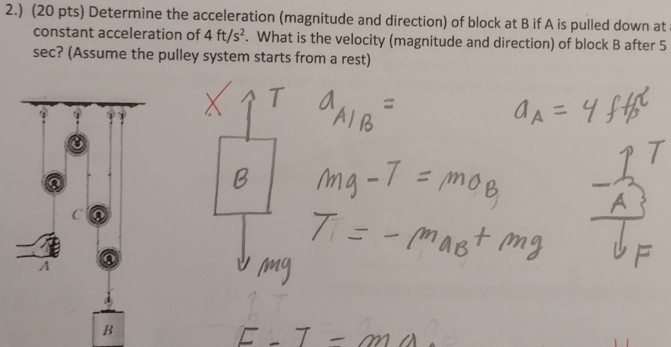 Solved 2.) (20 pts) Determine the acceleration (magnitude | Chegg.com