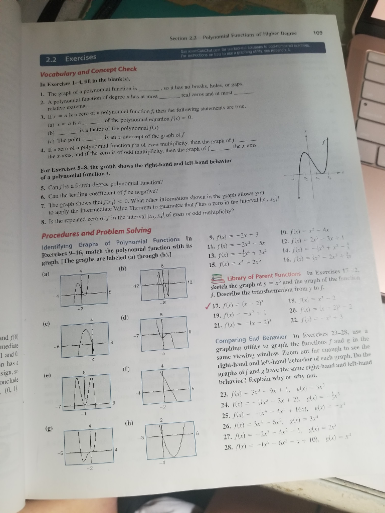 Solved 109 Section 2 2 Polynomial Functions Of Higher Degree