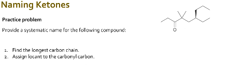 Solved Naming Ketones Practice problem Provide a systematic | Chegg.com