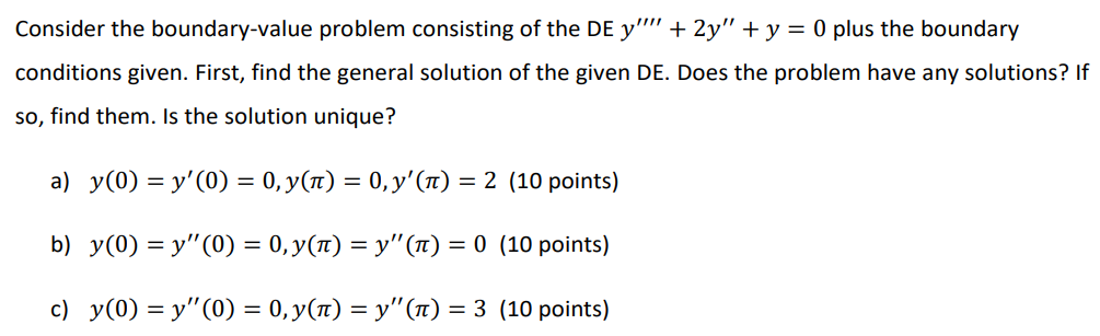 Solved Consider the boundary-value problem consisting of the | Chegg.com