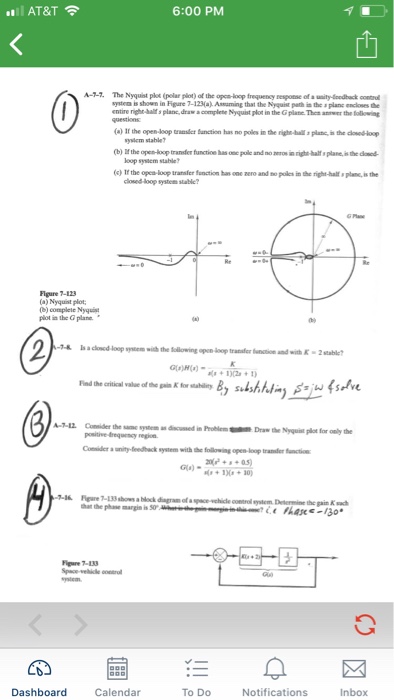 Solved AT&T 6:00 PM A-1-7. The Nyquist plot (polar plot) of | Chegg.com