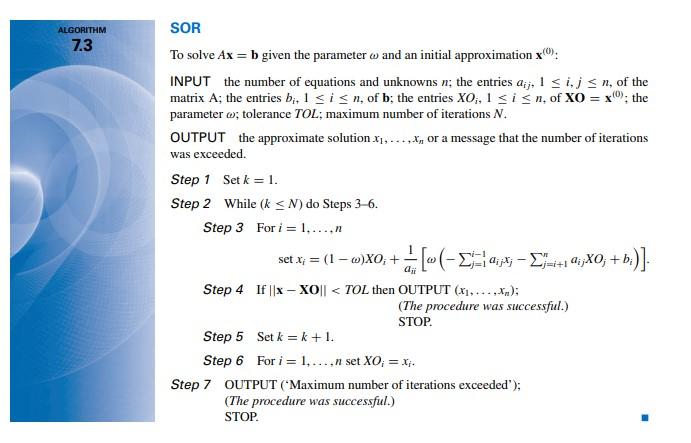 Solved Use Matlab function [x, k] = | Chegg.com