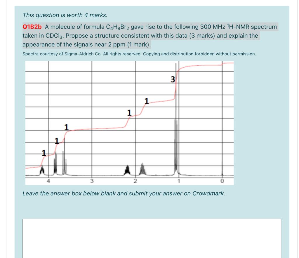 Solved Q1B2b A molecule of formula C4H8Br2 gave rise to | Chegg.com
