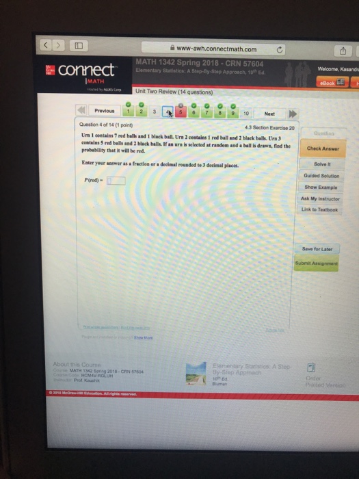 Solved www.awh.connectmath.com C connect MATH 1342 Spring | Chegg.com