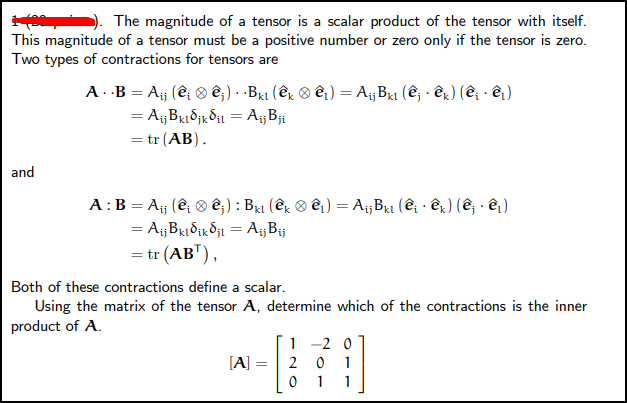 Solved The magnitude of a tensor is a scalar product of the | Chegg.com