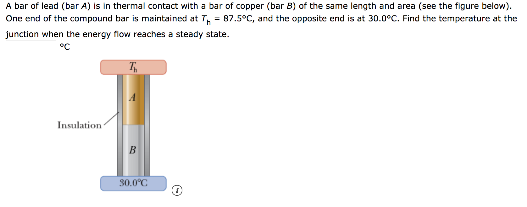 Solved A bar of lead (bar A) is in thermal contact with a | Chegg.com