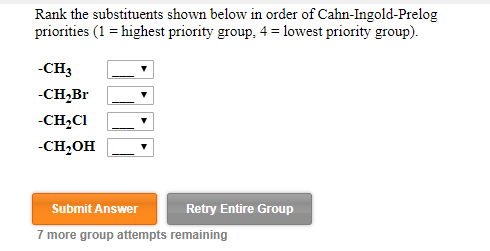 Solved Rank the substituents shown below in order of | Chegg.com