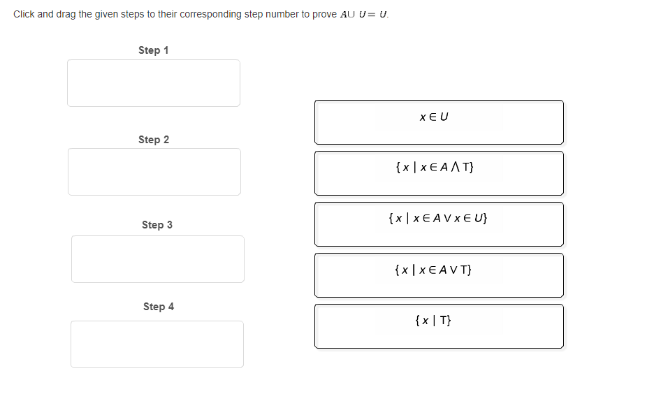 Solved Click and drag the given steps to their corresponding | Chegg.com