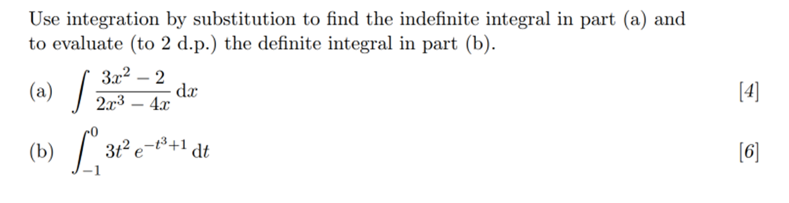 Solved Use integration by substitution to find the | Chegg.com