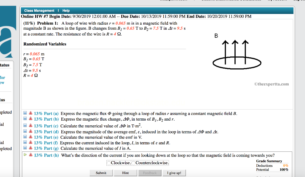 Solved Class Management Help Online HW #7 Begin Date: | Chegg.com