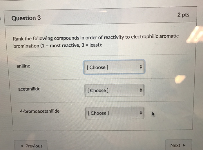 Solved Rank the following compounds in order of reactivity | Chegg.com