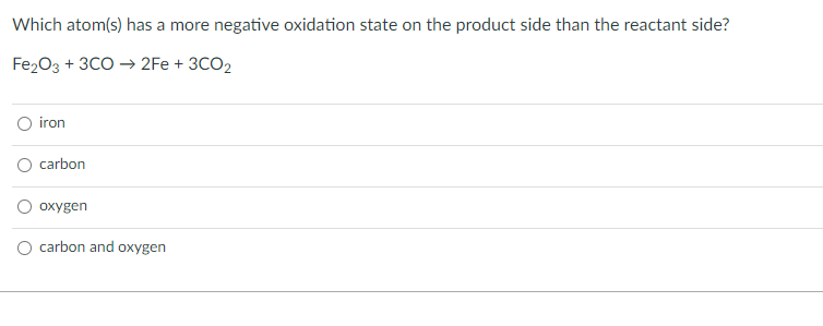 Solved Which atom(s) has a more negative oxidation state on | Chegg.com