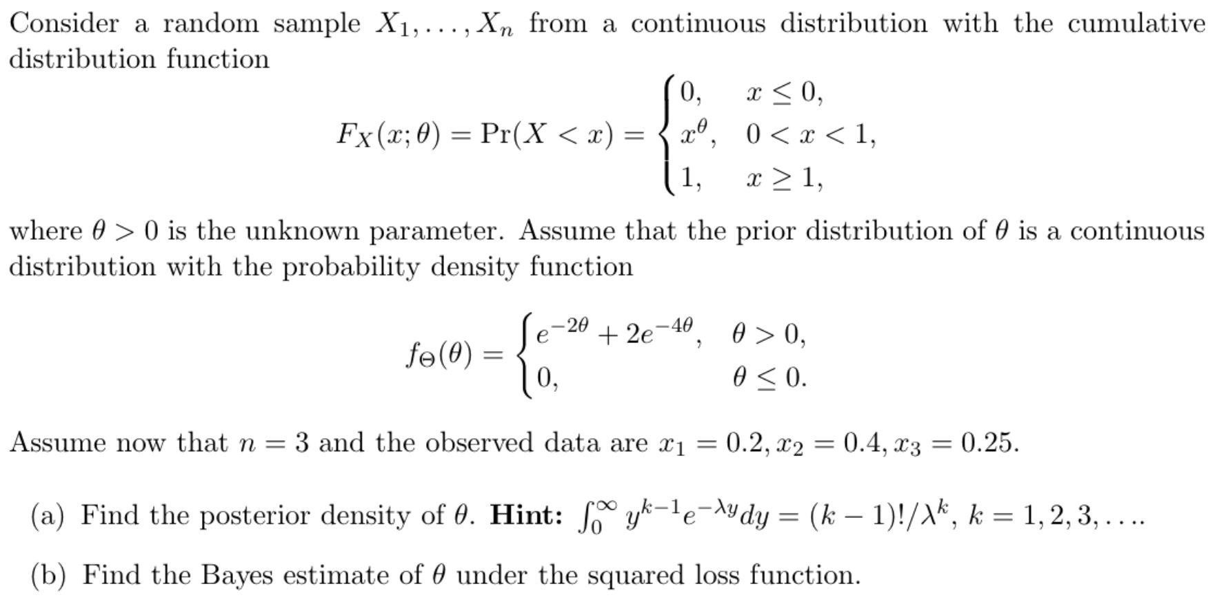 Solved Consider a random sample X1,…,Xn from a continuous | Chegg.com
