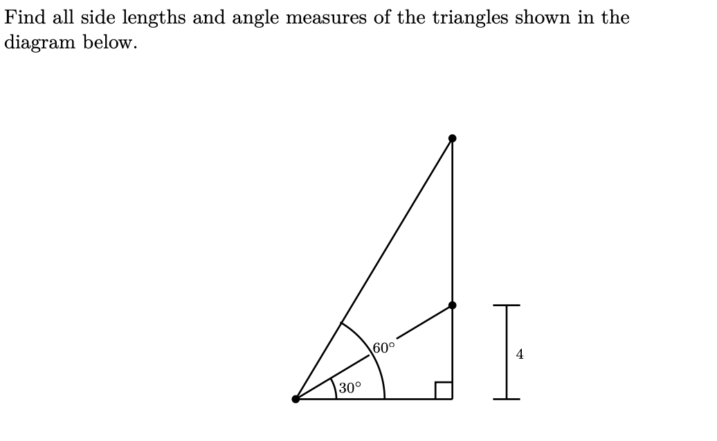 Solved Find all side lengths and angle measures of the | Chegg.com