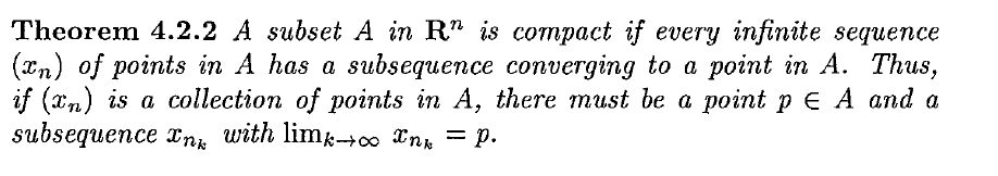 Solved Theorem 4.2.2 A subset A in Rn is compact if every | Chegg.com