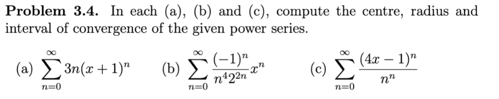 Solved Problem 3.4. In each (a), (b) and (c), compute the | Chegg.com
