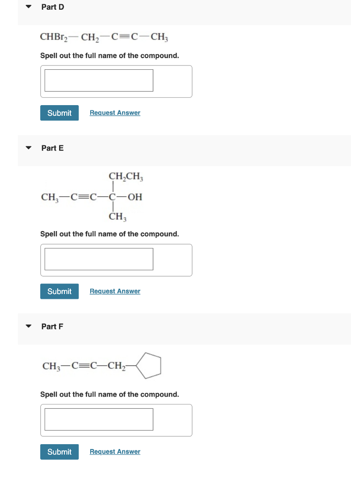 Solved Part B Н.С. CH3 H C=C=CH-CH, Spell out the full name | Chegg.com