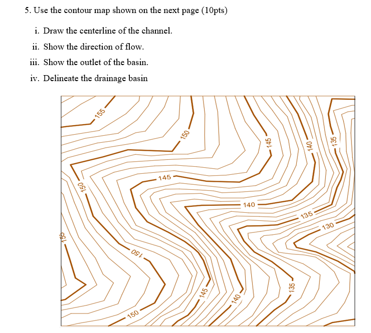Solved Use the contour map to: Draw the centerline of the | Chegg.com