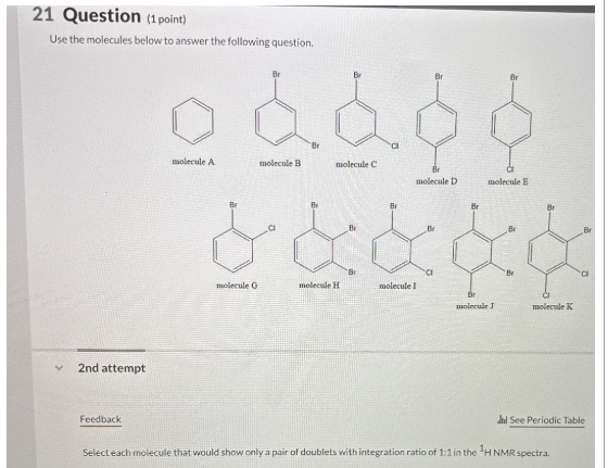 Solved 21 ﻿Question ?(()(1 ﻿point) )Use the molecules below | Chegg.com