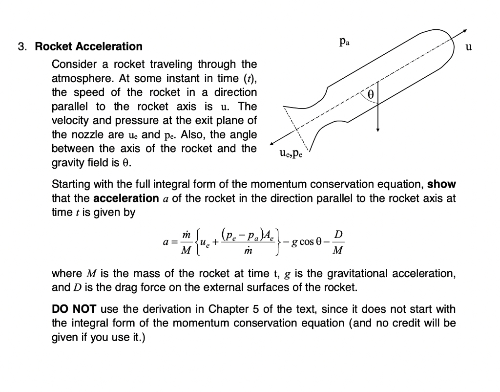 Solved 3. Rocket Acceleration Consider a rocket traveling | Chegg.com
