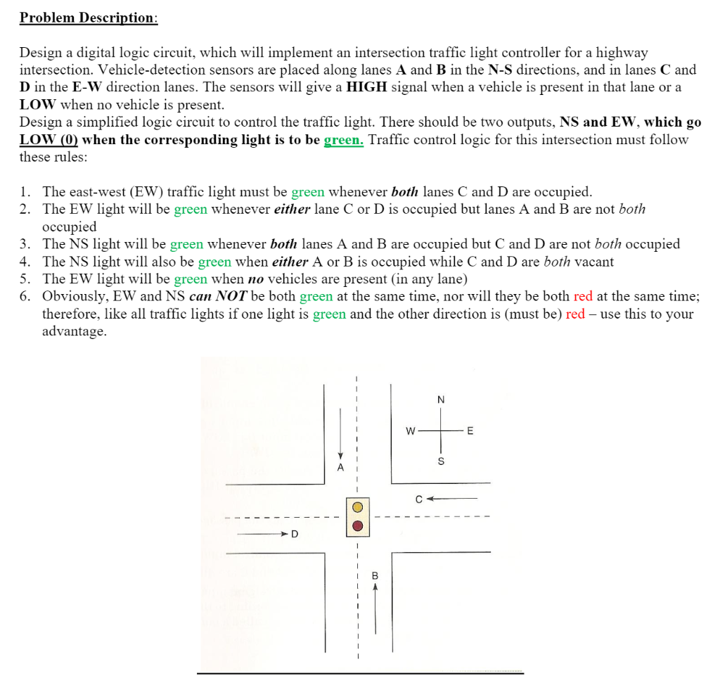 Solved Problem Description: Design a digital logic circuit, | Chegg.com