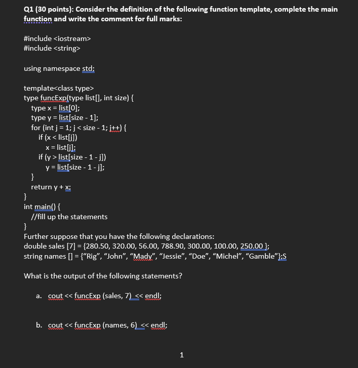 Solved Q1 (30 points): Consider the definition of the | Chegg.com