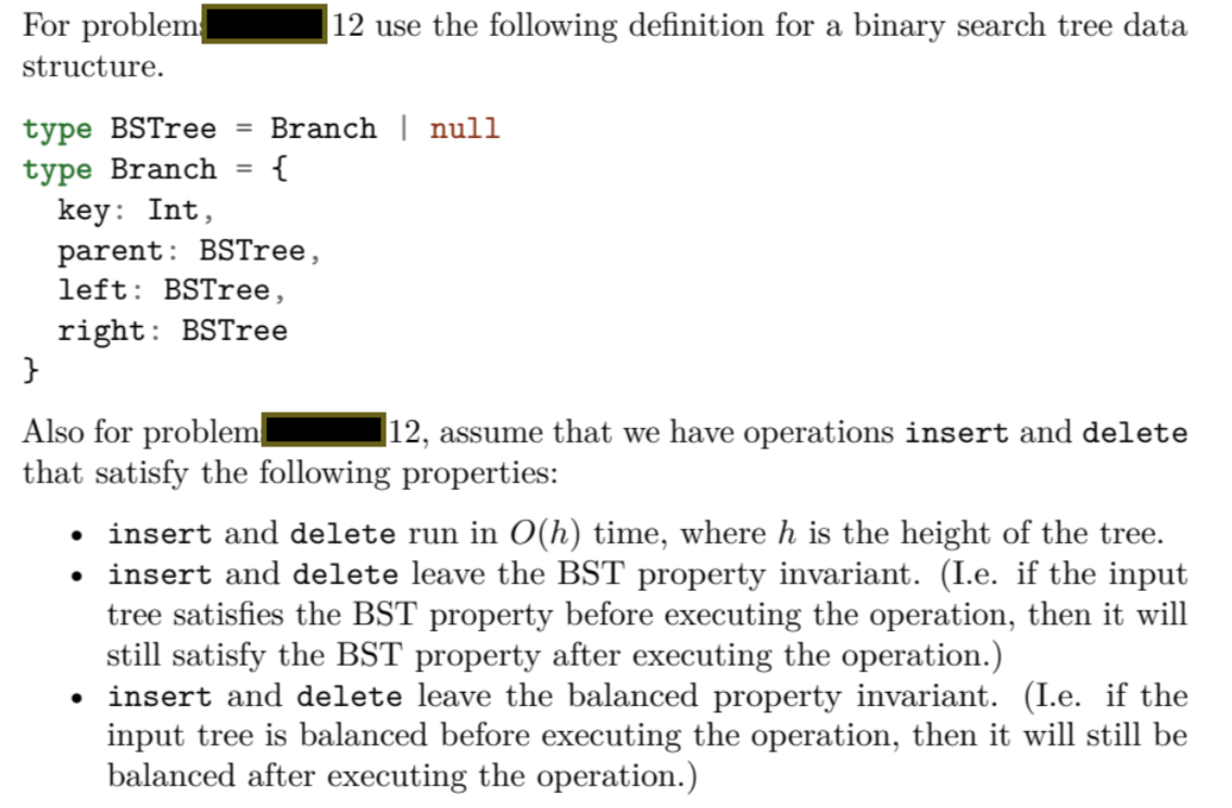 Solved For problem structure. 12 use the following | Chegg.com