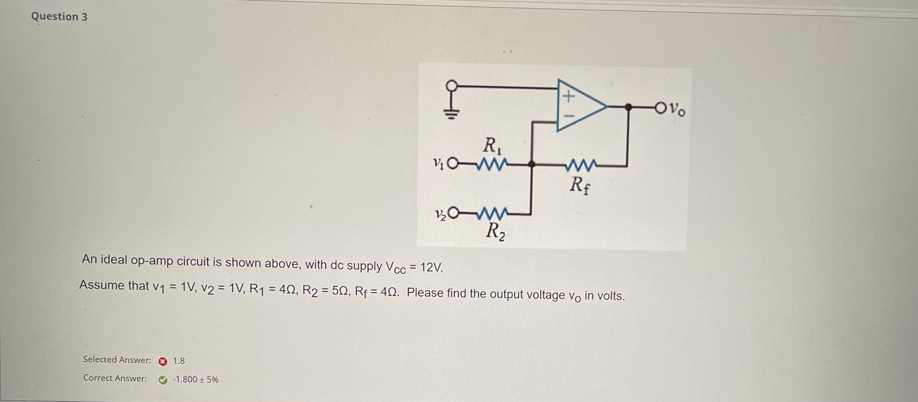 Solved Question 3An ideal op-amp circuit is shown above, | Chegg.com