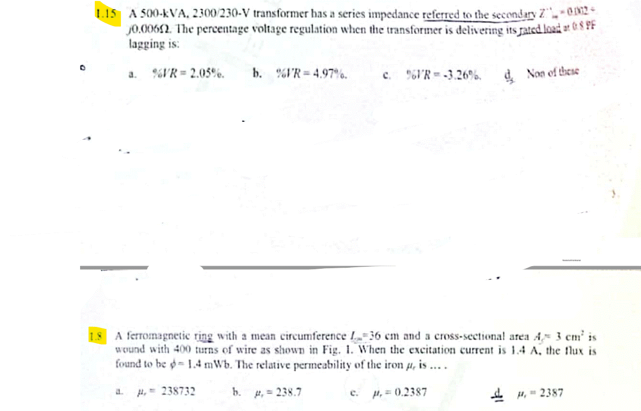 Solved Electrical Machines problem - Electrical | Chegg.com