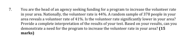 Solved You are the head of an agency seeking funding for a | Chegg.com