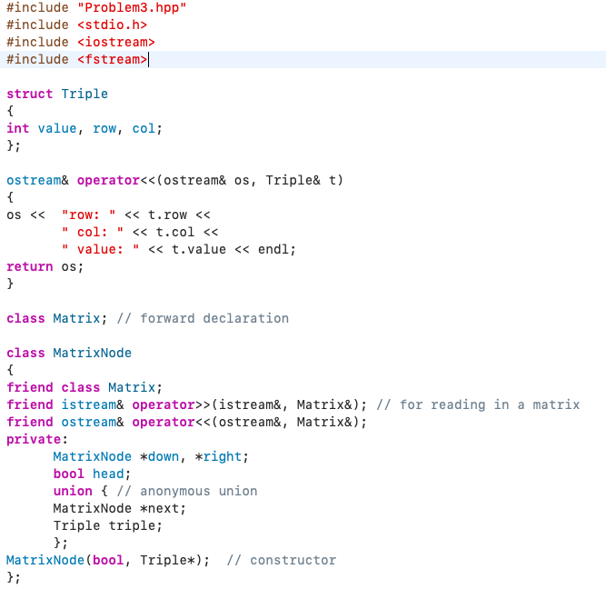 #include "Problem3.hpp" #include #include #include | Chegg.com