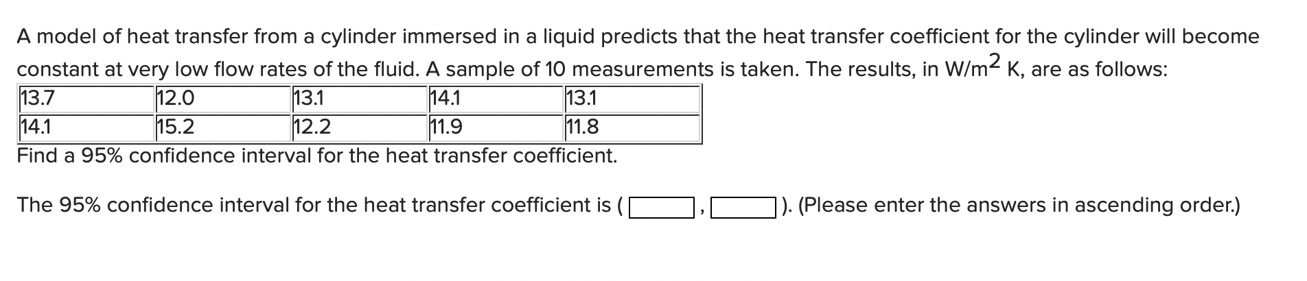 Solved A model of heat transfer from a cylinder immersed in | Chegg.com
