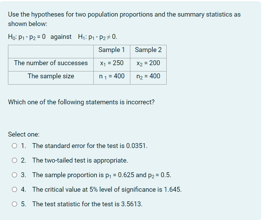 Use the hypotheses for two population proportions and | Chegg.com