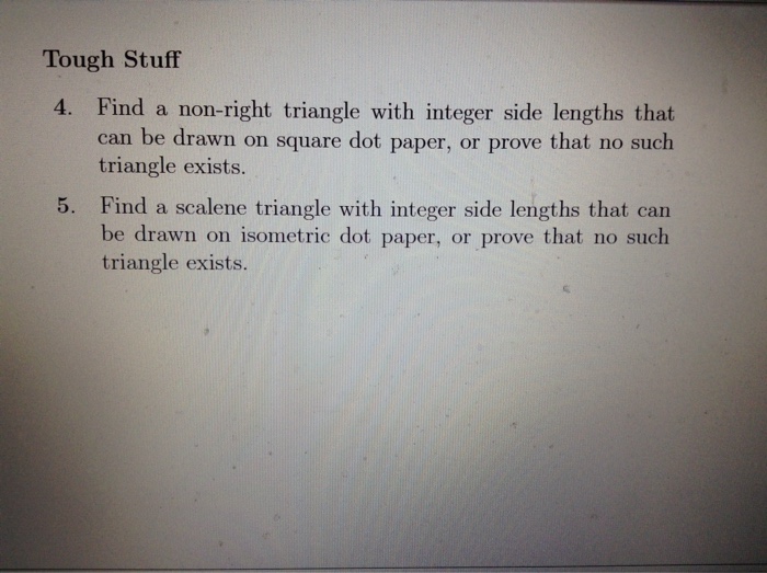 Solved Find a non-right triangle with integer side lengths | Chegg.com